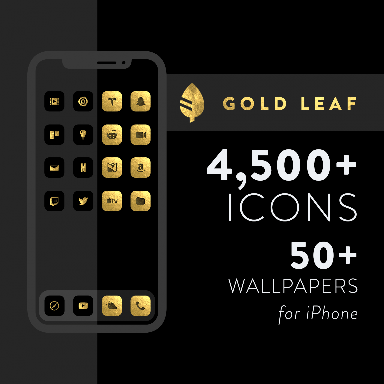 Gold Leaf - Icons for iPhone iOS MacOS & Windows - Nate Wren Design