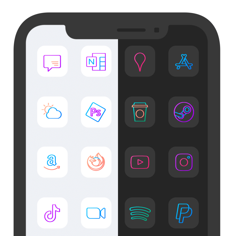 Lines Chroma - Icons for iPhone iOS macOS & Windows - Nate Wren Design